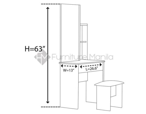 17001DS Dresser with Stool | Furniture Manila
