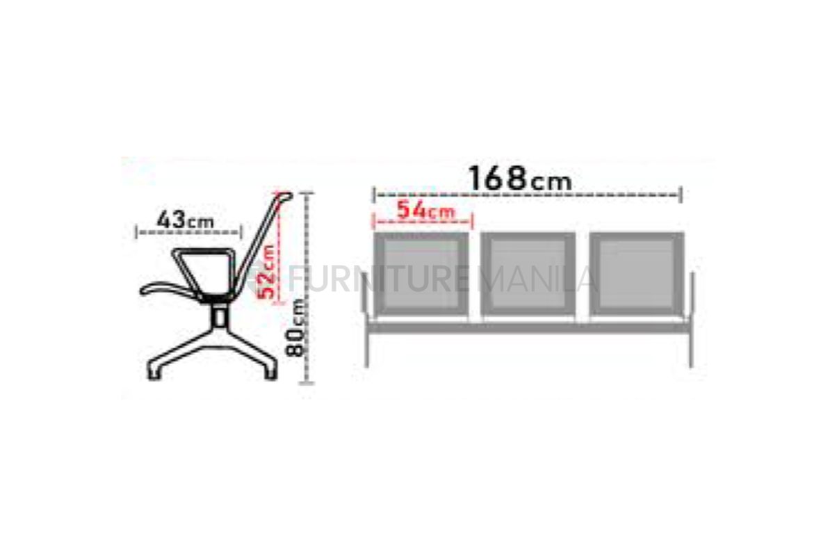 A19 3-Seater Gang Chair | Furniture Manila