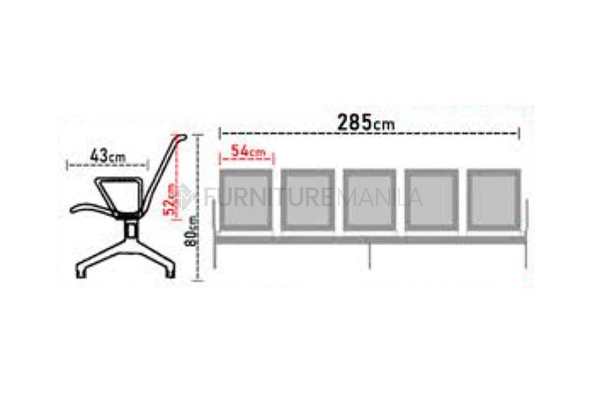A25 5-Seater Gang Chair | Furniture Manila