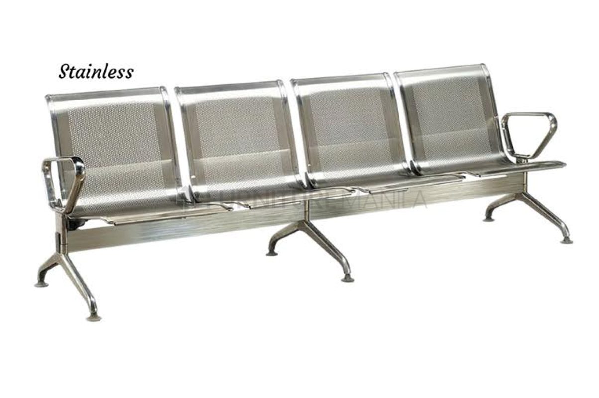 SSA19 Stainless Gang Chair with Armrests | Furniture Manila