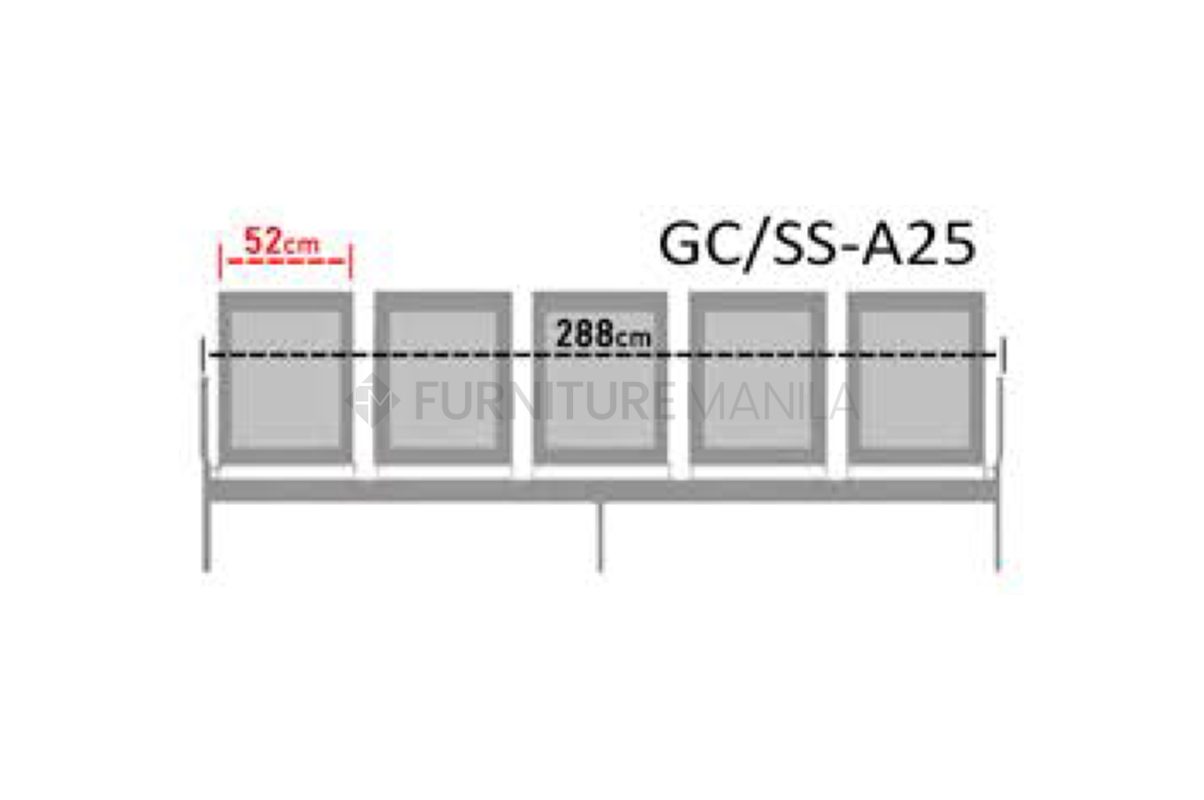 SSA19 Stainless Gang Chair with Armrests | Furniture Manila