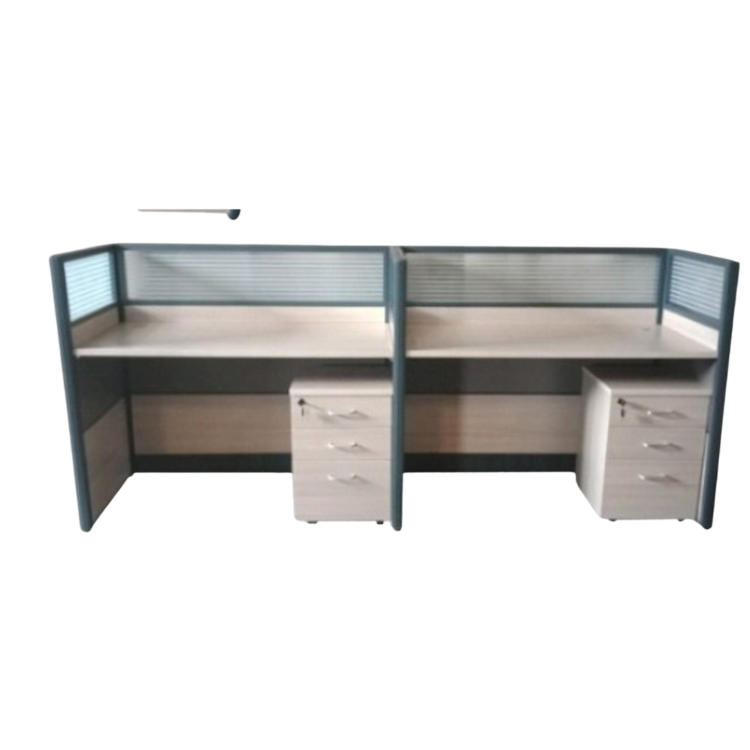 H02 Double Workstation with Mobile Cabinet | Furniture Manila