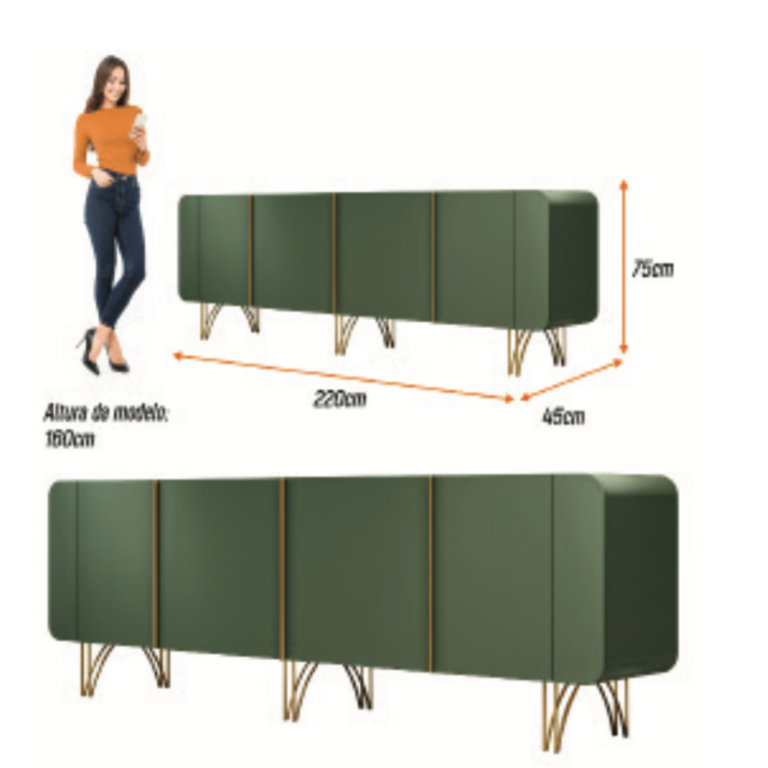 Salut Buffet Cabinet - Green | Furniture Manila