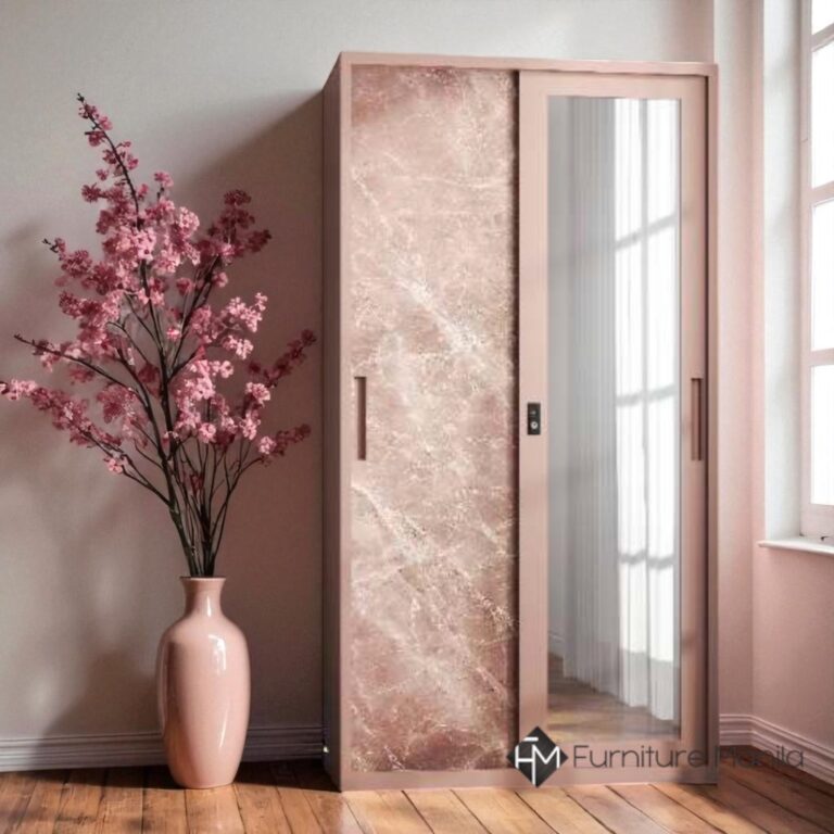 Aubrey Sliding Wardrobe in Rose Marble | Furniture Manila