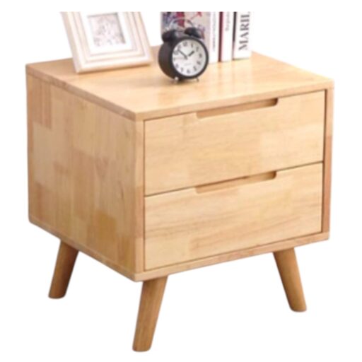 Nat13 Night Table – 2-Drawer Bedside Table in Natural Wood Finish