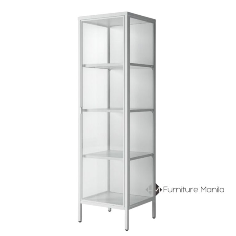 Lumina 180 Tempered Glass Display Cabinet – White | Furniture Manila