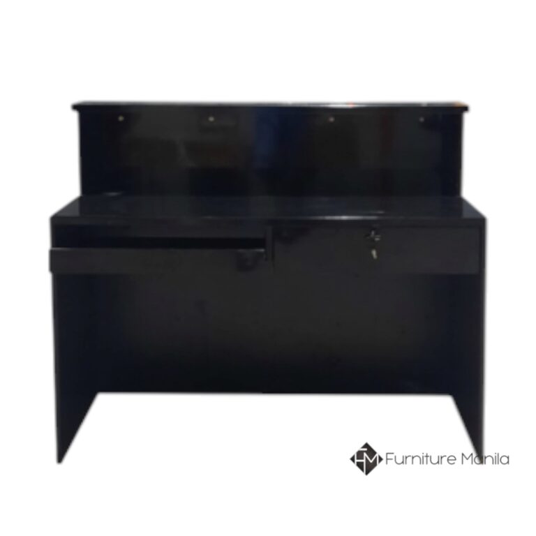Marble Arc Reception Counter (1.2 m, Gloss Black) | Furniture Manila